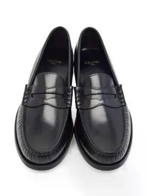 Celine Slip-on Leather Loafers With Penny Strap