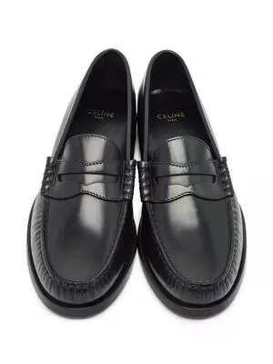 Celine Slip-on Leather Loafers With Penny Strap
