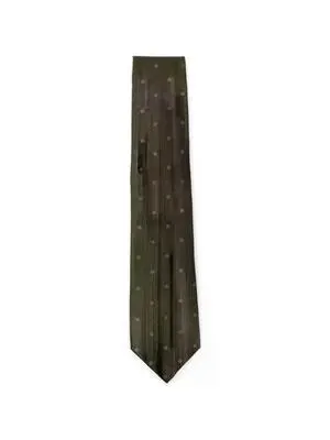 TOM FORD Polka-dot Ribbed Neck Tie - Green