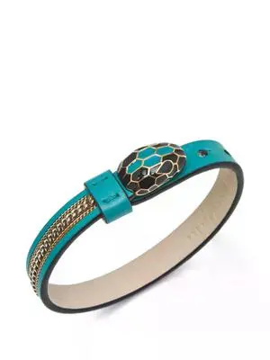 BVLGARI Serpenti Forever Chain-motif Leather Bracelet