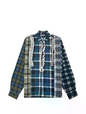 Needles Frill-trimmed Patchwork Shirt - Blue