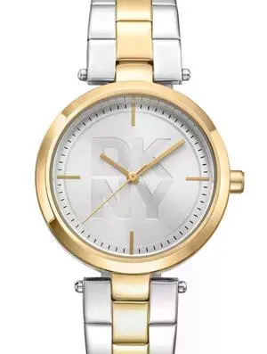 Dkny Two-tone Logo-embossed Watch