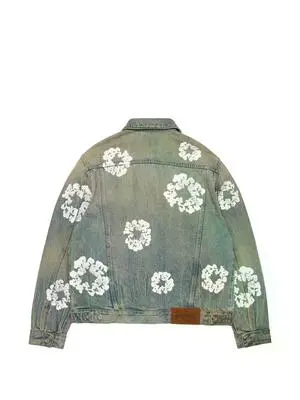 DENIM TEARS Floral Print Button-up Denim Jacket