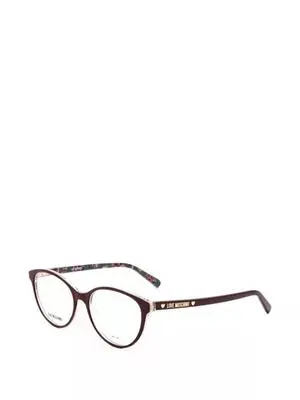 Moschino Floral-print Round-frame Glasses - Brown