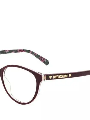 Moschino Floral-print Round-frame Glasses