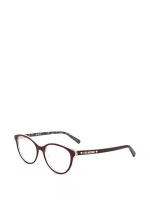 Moschino Round Frame Floral Print Eyeglasses - Brown