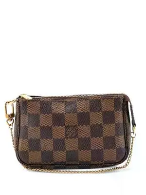 LOUIS VUITTON Pochette Accessoires Damier Mini Clutch Bag - Brown