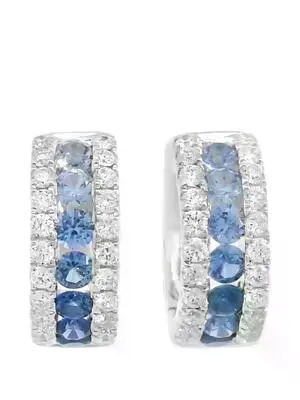 LISA NIK Sapphire And Diamond Hoop Earrings