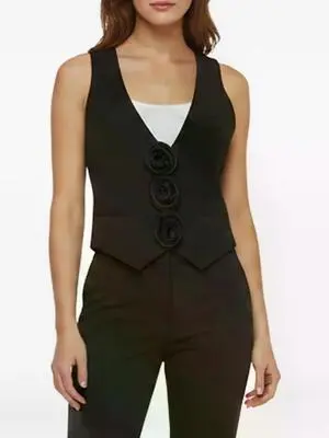 Magda Butrym Floral-appliqué V-neck Vest