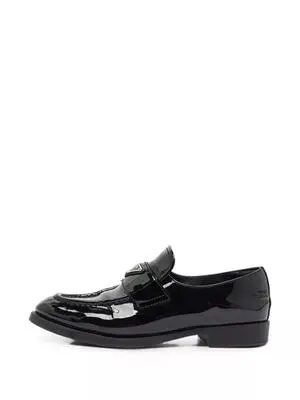 PRADA Triangle Patent Leather Loafers