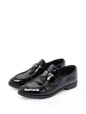 Prada Triangle Patent Leather Loafers