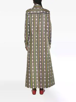 La DoubleJ Printed Silk Maxi Shirt Dress