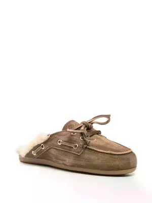 POSA Suede Shearling-lined Mules
