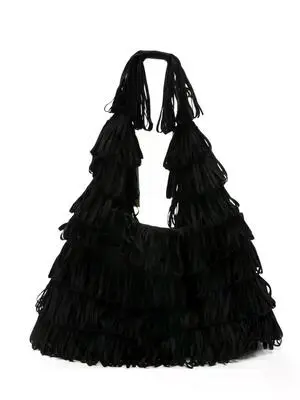 LA MILANESA Fringe-trimmed Clutch Bag