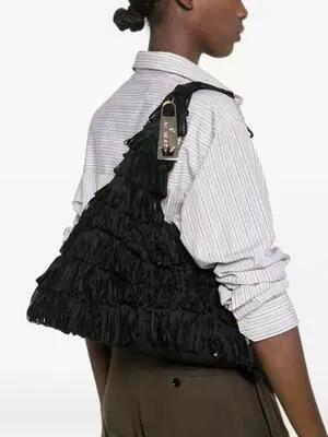 LA MILANESA Fringe-trimmed Clutch Bag