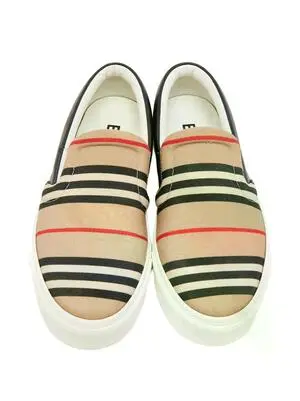 Burberry Striped Slip-on Sneakers - Neutrals