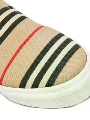Burberry Striped Slip-on Sneakers - Neutrals