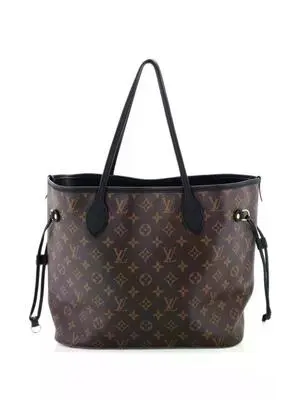 LOUIS VUITTON Neverfull Mm Monogram Canvas Tote Bag - Black