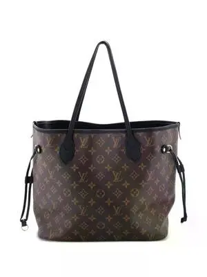 LOUIS VUITTON Neverfull Mm Monogram Canvas Tote Bag - Black