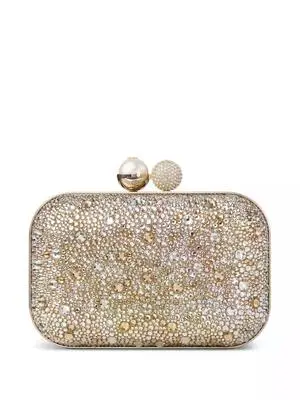 JIMMY CHOO Crystal-embellished Pearl-detail Clutch Bag