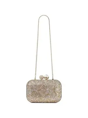 JIMMY CHOO Crystal-embellished Pearl-detail Clutch Bag
