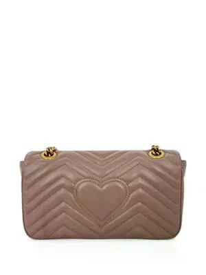 Gucci Gg Marmont Chevron Shoulder Bag - Pink