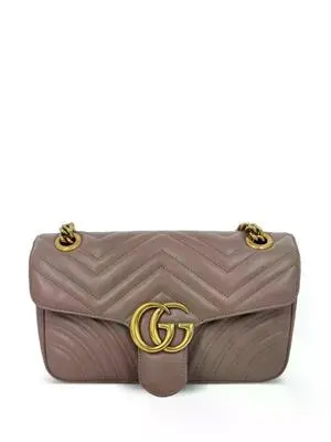 Gucci Gucci GG Marmont Chevron Shoulder Bag Pink