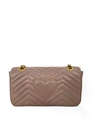 Gucci Gg Marmont Chevron Shoulder Bag - Pink