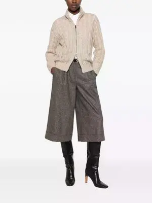 Peserico Pleated-front Cropped Tailored Trousers