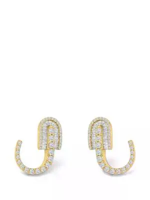U LOS ANGELES Diamond Hoop Earrings - Gold