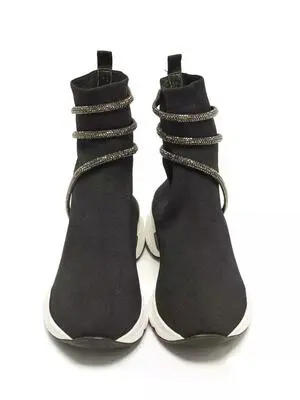 Rene Caovilla High-top Sneakers With Embellished Straps - Black