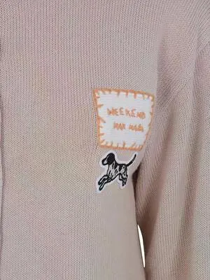 Max Mara Intarsia Embroidered Cardigan - Neutrals