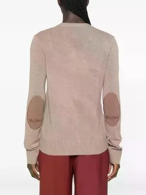 Max Mara Logo-embroidered Elbow-patch Cardigan