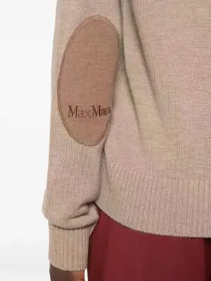 Max Mara Logo-embroidered Elbow-patch Cardigan