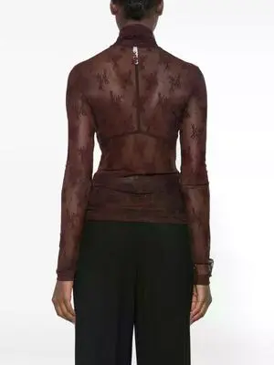 Imperial Lace Pattern High-neck Top