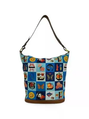 Gucci 1990-2000 Printed Canvas Shoulder Bag