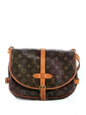 LOUIS VUITTON Saumur Handbag Monogram Canvas 30 Crossbody Bag - Brown