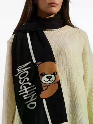 Moschino Teddy Bear Intarsia-knit Scarf
