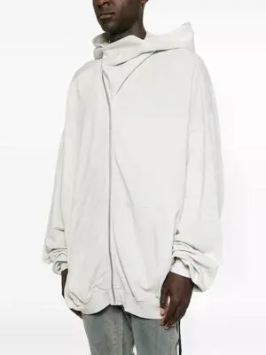 Rick Owens Mountain Hun Asymmetric-zip Hoodie - Neutrals