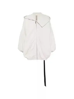 Rick Owens Mountain Hun Asymmetric-zip Hoodie - Neutrals