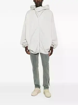 Rick Owens Mountain Hun Asymmetric-zip Hoodie - Neutrals
