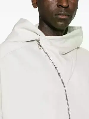 Rick Owens Mountain Hun Asymmetric-zip Hoodie - Neutrals