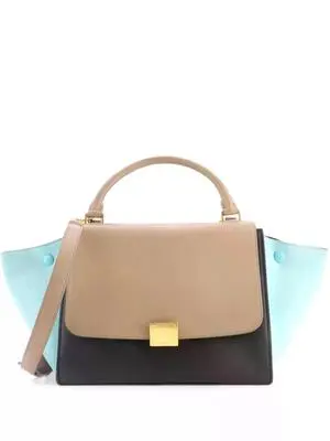 Celine Tricolor Trapeze Bag Leather Small Satchel - Blue
