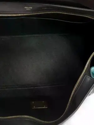 Celine Tricolor Trapeze Bag Leather Small Satchel - Blue