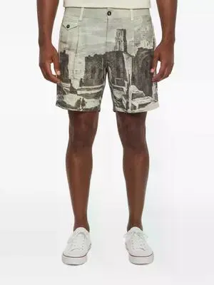 Dolce & Gabbana Pleated Shorts With Roman Ruins Print