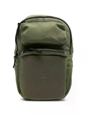 Stone Island Logo-patch Panelled Backpack - Green