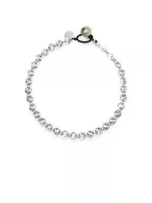 MARIA CALDERARA Crystal-embellished Bead-detail Necklace - Silver