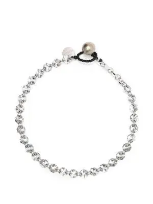 MARIA CALDERARA Crystal-embellished Bead-detail Necklace - Silver