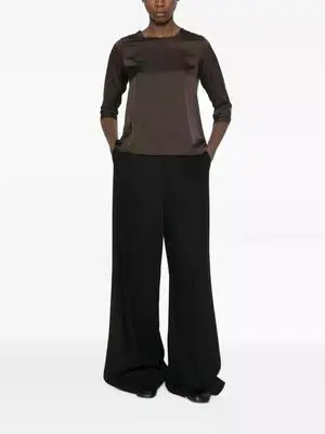 Imperial Satin Keyhole-back Blouse