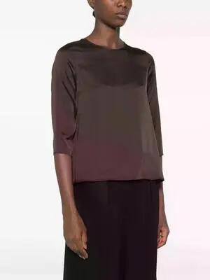 Imperial Satin Keyhole-back Blouse